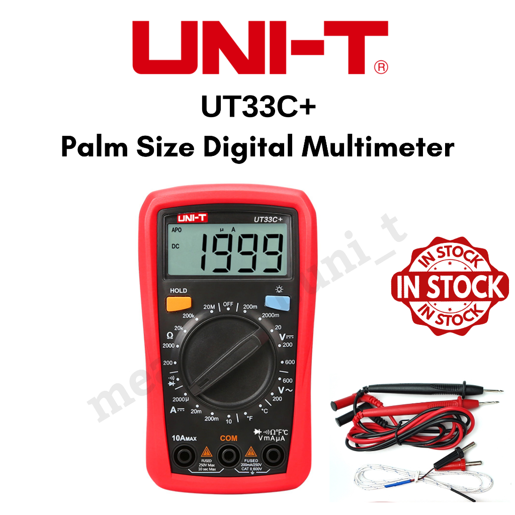 Uni-t UT33C+ Palm Size Digital Multimeter with Temperature -40 ~ 1000 °C Digital Multimeters 👍 ...