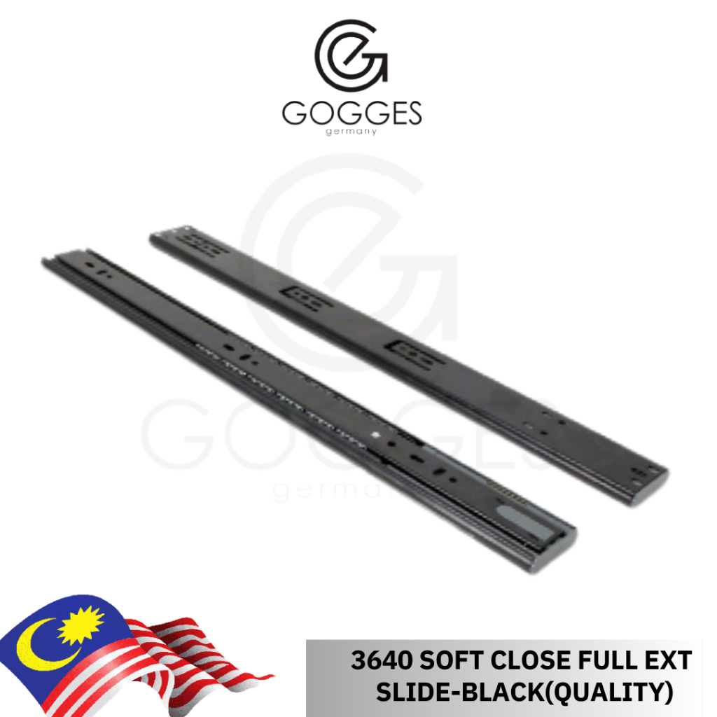 3640 SOFT CLOSE FULL EXT SLIDE - BLACK (QUALITY) | Shopee Malaysia