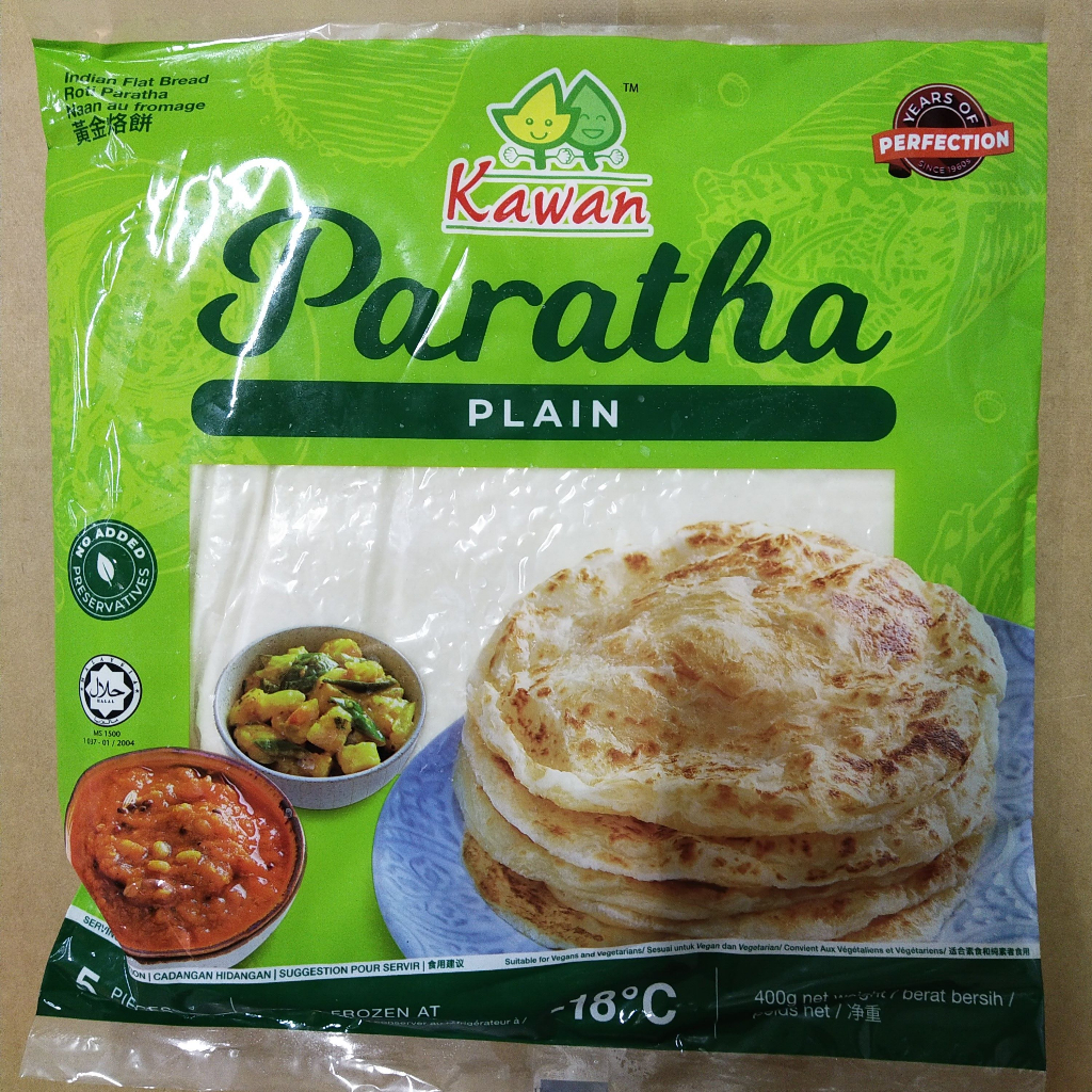 Kawan Brand Premium PA Roti Pratha Paratha 5's 400g Frozen Halal Bawang ...