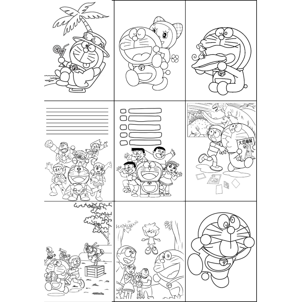 PDF ( Doraemon ) Kids Coloring Pages-cartoon Characters (21 Sheet ...