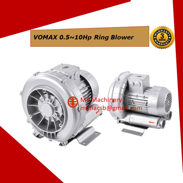 Mf VOMAX HG-1500B / HG1500B / HG-1500SB / HG1500SB 2HP 1 Phase 240v / 3 Phase 415v Ring Blower ...
