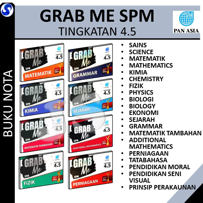 GRAB ME SPM TINGKATAN 4.5 - POKET SIZE | BUKU RUJUKAN SPM KSSM 2025 - PAN ASIA | Shopee Malaysia