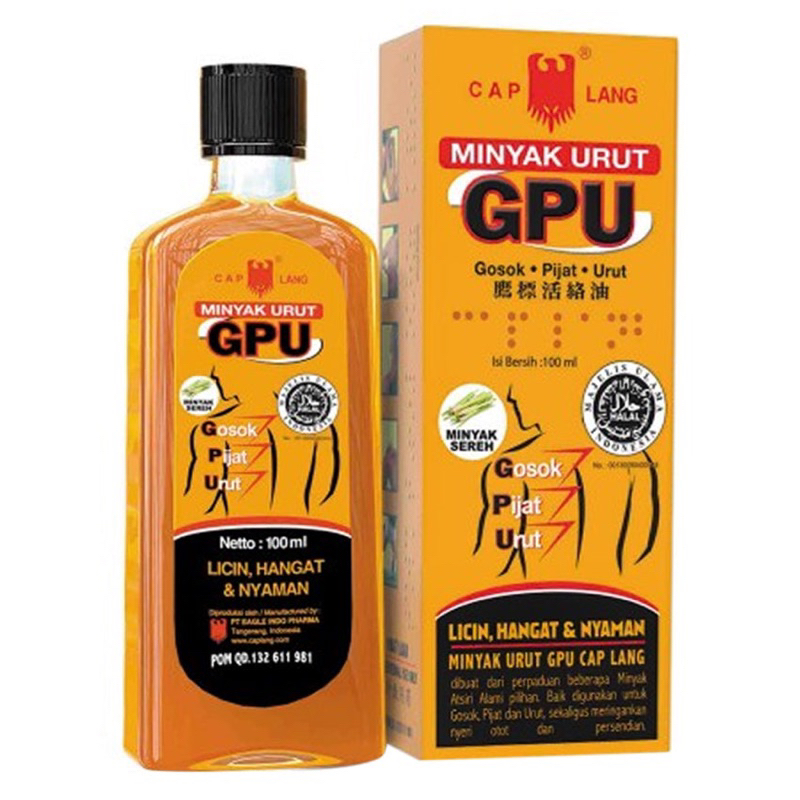 CAP LANG | Minyak Urut GPU/Gosok, Pijat, Urut [ Isi 100 ml ] | Shopee Malaysia