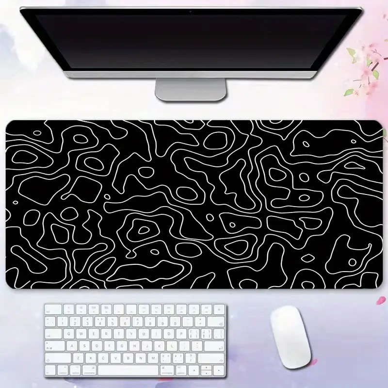 Large Topography Mouse Pad, Topographic Map Lines Mousepads ,Non-Slip ...