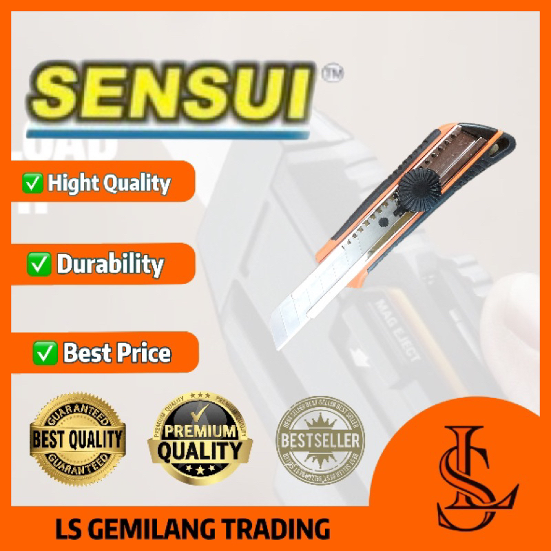 LS GEMILANG SENSUI 18MM AUTO LOCKING BLADE CUTTER KNIFE CUTTER pisau ...