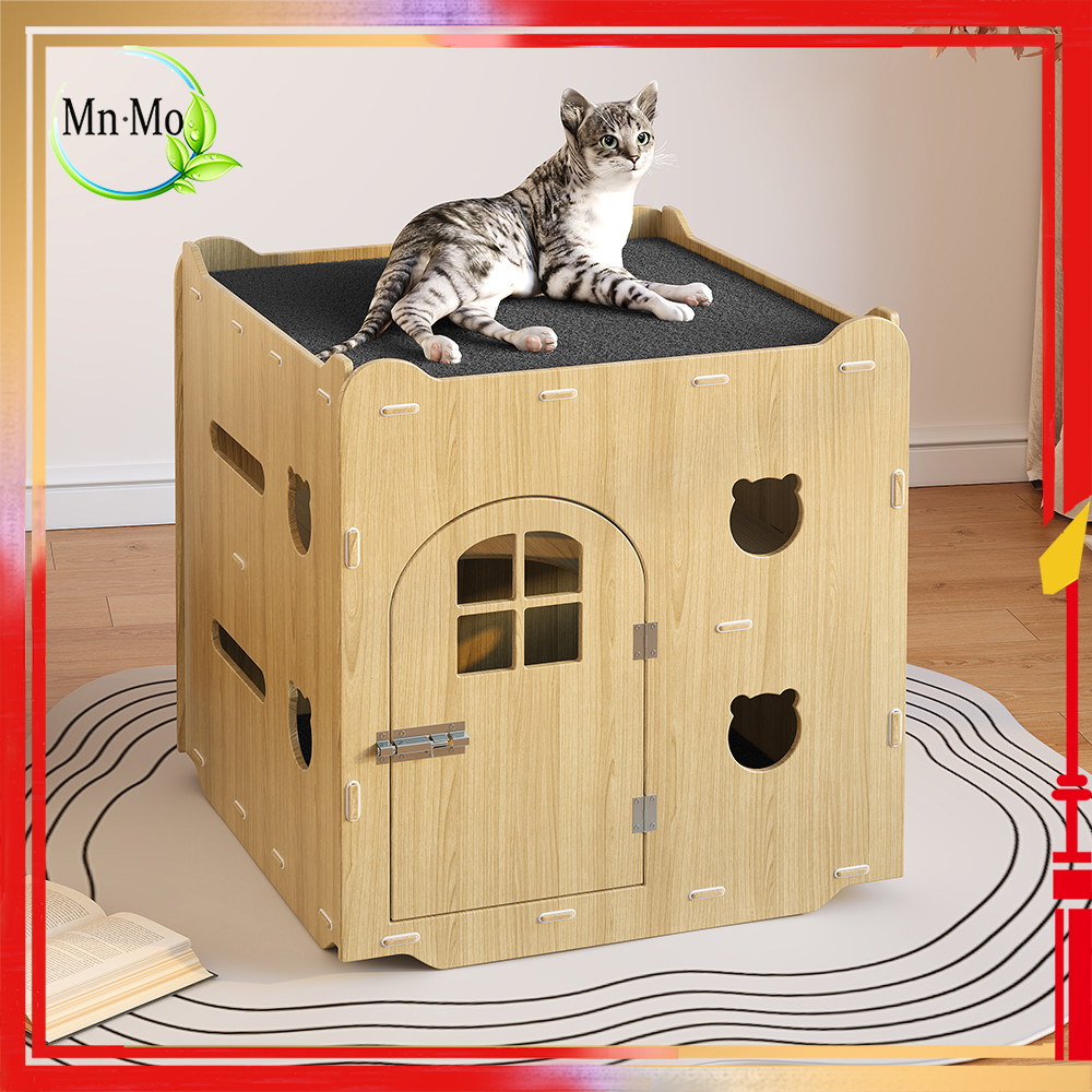 2 Level Wood Cat Cage Cat House Home Cat Square Box Cat Wood Box Lego ...