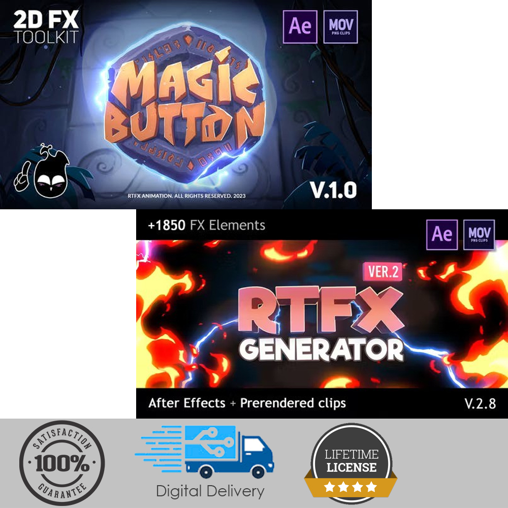 RTFX Generator [1850 FX elements] & Magic Button - 2D FX animation ...