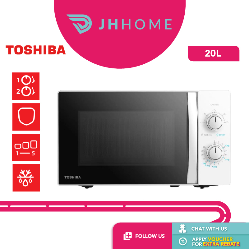 Toshiba 20L Microwave Oven | 5 Power Level MWP-MM20P(WH) | Shopee Malaysia