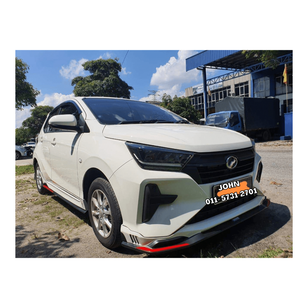 Perodua Axia 2023 Filewar Bodykit Skirting + Spoiler With 2K Paint ...