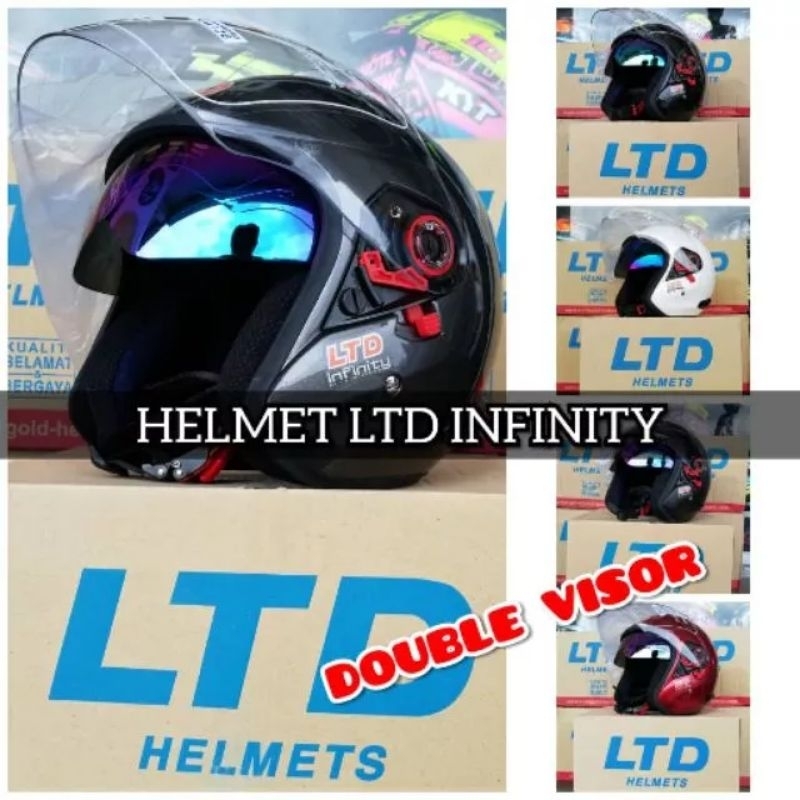5 COLOUR AVAILABLE🥰HELMET LTD INFINITY DOUBLE VISOR COLOUR PLAIN KOSONG ...