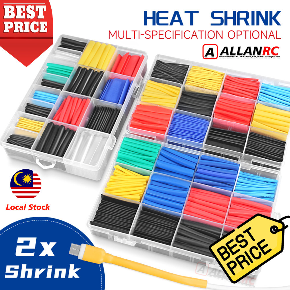 Heat Shrink Tube Shrinking Assorted Polyolefin Insulation Sleeving Wire ...