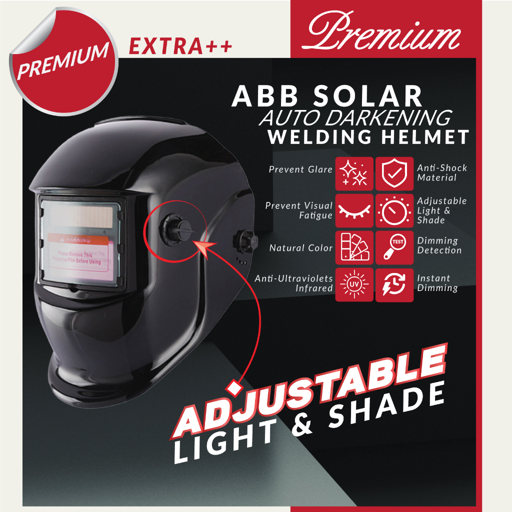 ABB SOLAR AUTO DARKENING WELDING HELMET | Shopee Malaysia