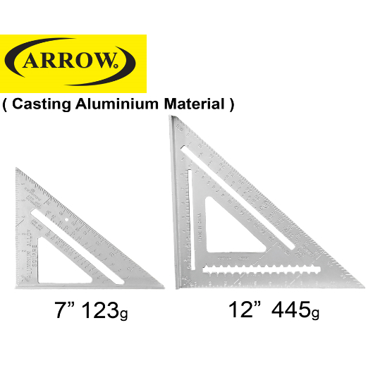 ARROW CASTING ALUMINIUM TRIANGLE RULER 7" / 12" | Shopee Malaysia