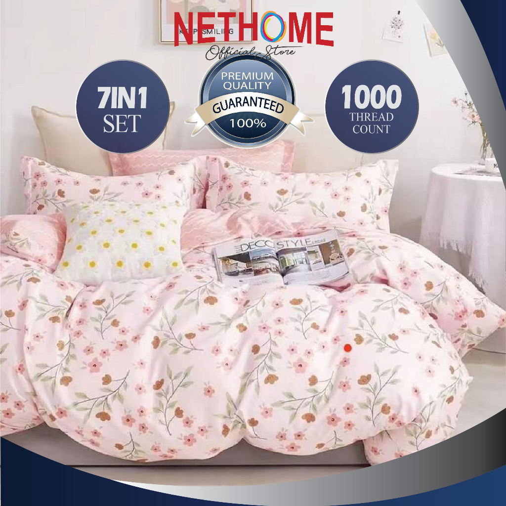 7IN1 Cadar Comforter Set Exclusive Design 1000 Thread Count Bedsheet ...