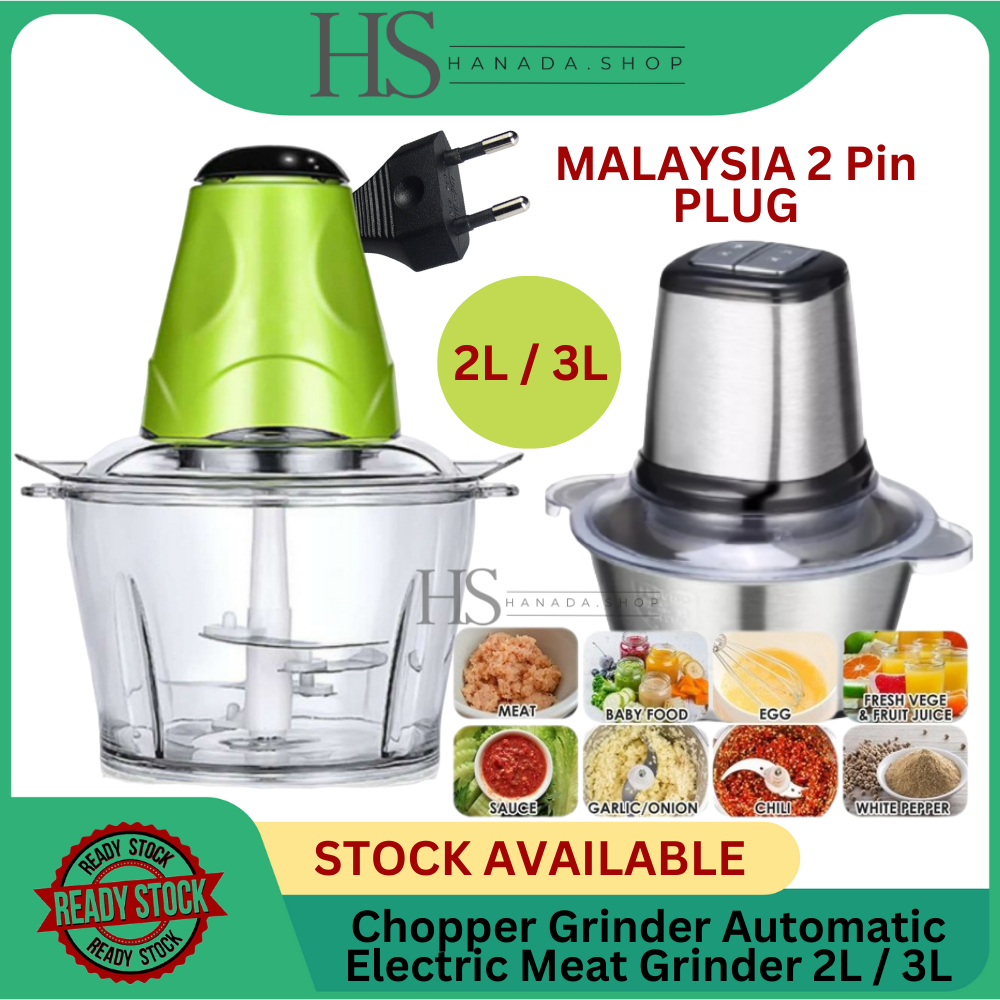 Chopper Grinder Automatic Electric Meat Grinder 2L/3L Stainless Steel ...