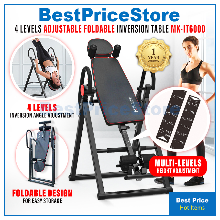 BPS Top Grade Foldable Inversion Table Therapy Tables Pain Relief Back ...