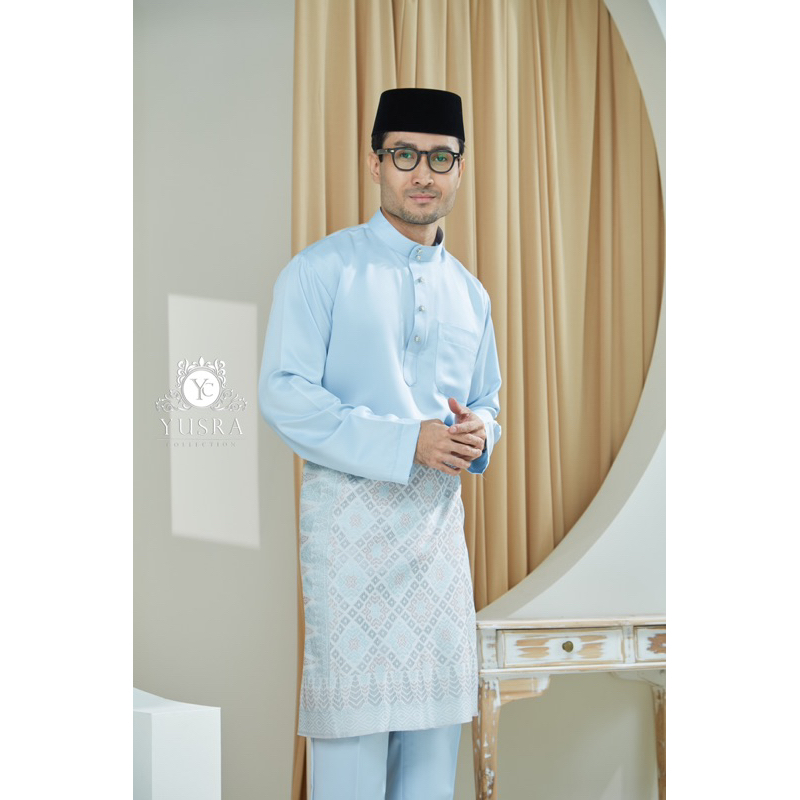 BAJU MELAYU BABY BLUE BY YUSRA COLLECTION | Shopee Malaysia