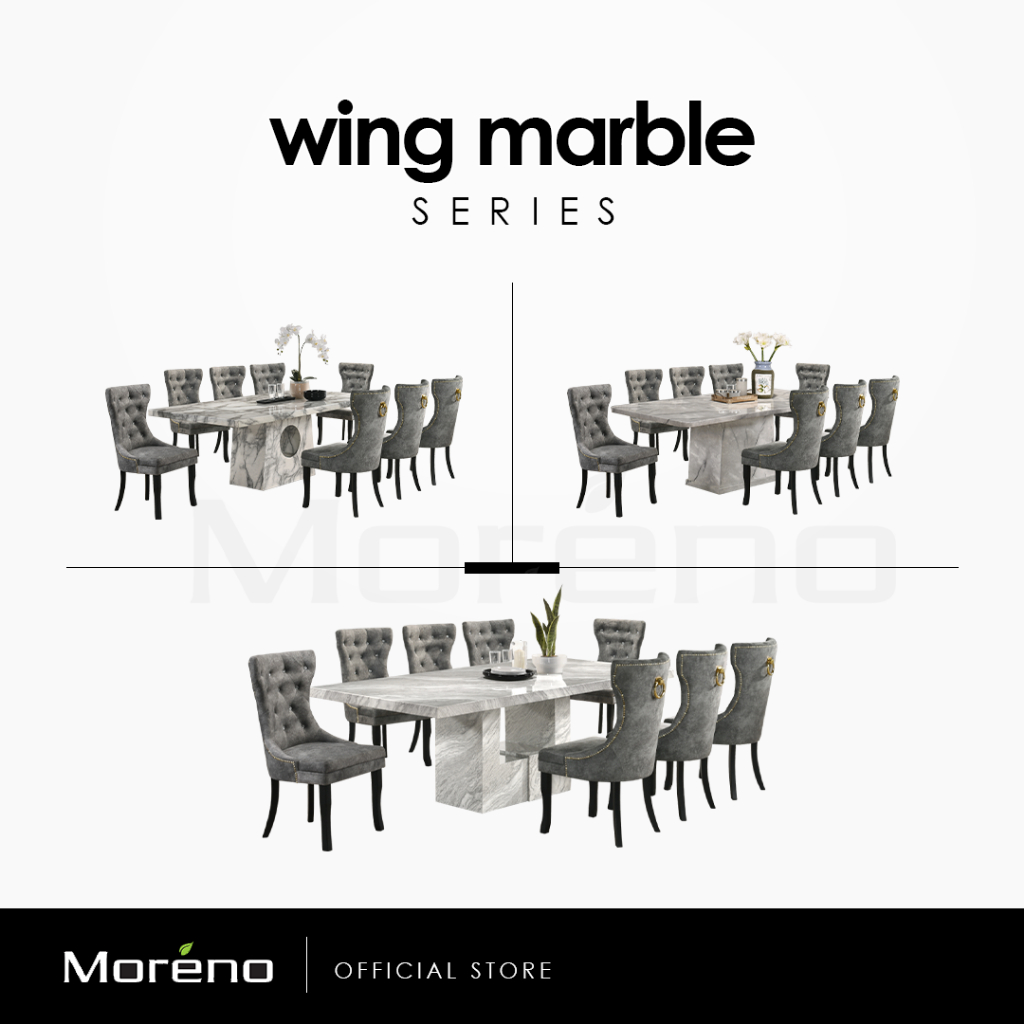 FREE INSTALL Set Meja Makan 8 Kerus Meja Batu Marble Dining Table Set 8 ...