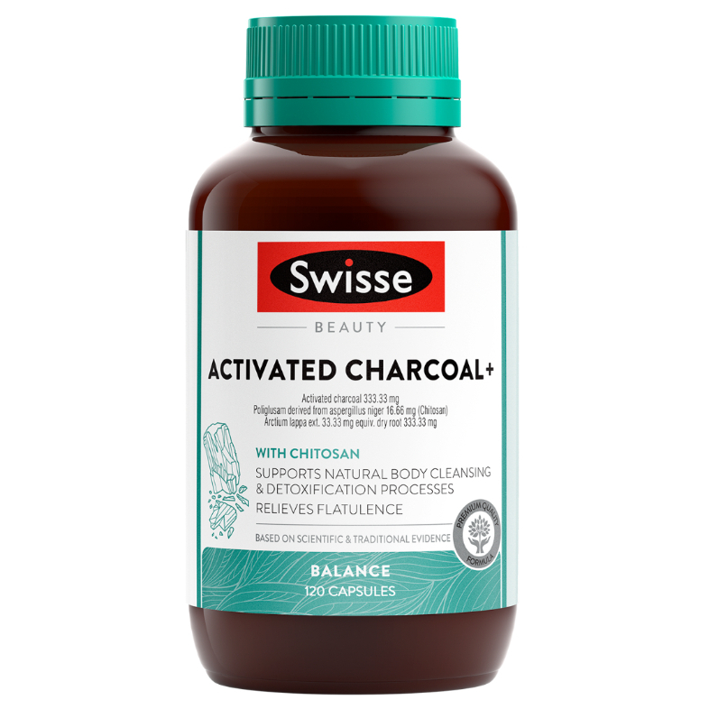 Swisse-Beauty Activated Charcoal+ 120 Capsules | PGMall