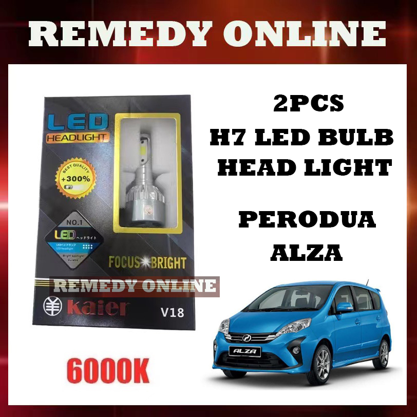 [READY STOCK] Perodua ALZA LED Headlight H7 Kaier 1 Pair 6000K WHITE ...