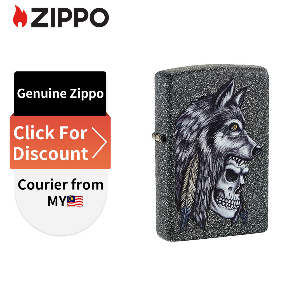 Zippo Wolf Skull Feather Design Windproof Lighter 29863 | Shopee Malaysia