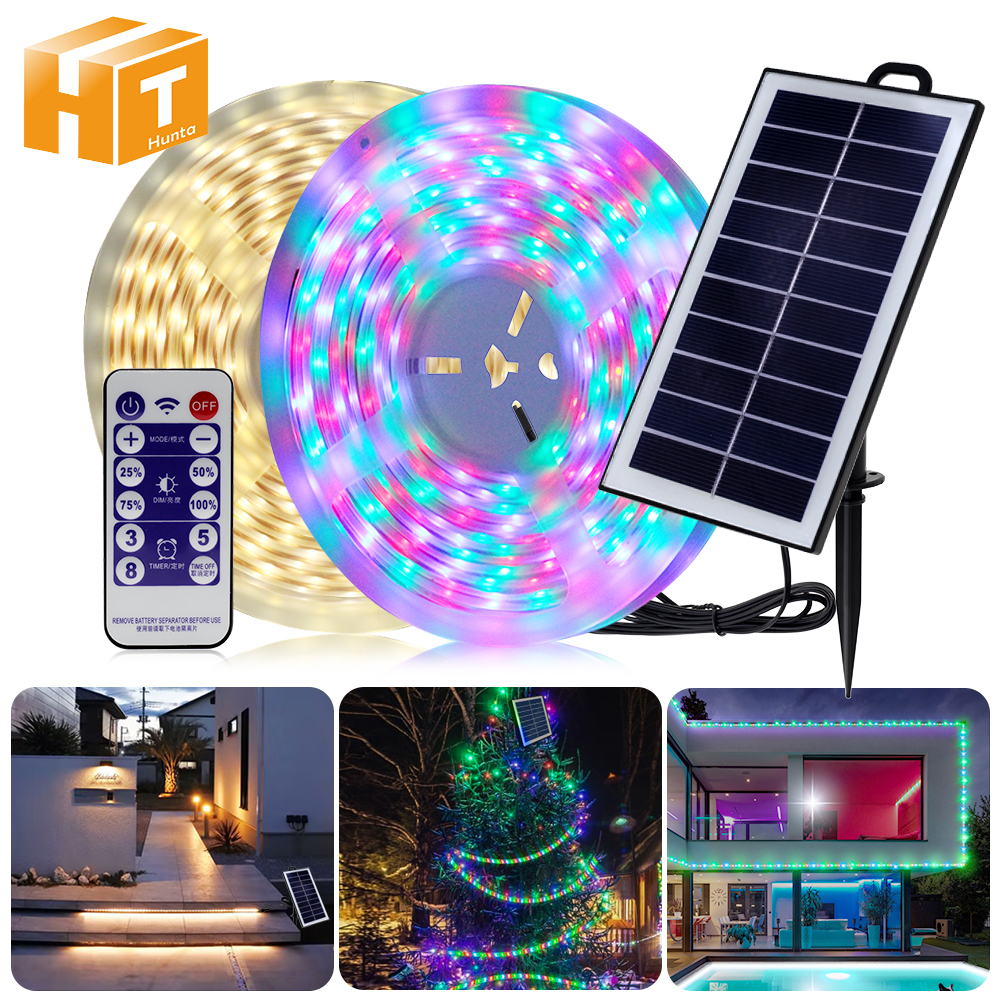 Solar Led Strip Light With Remote 5M 300leds LED Solar Street String ...