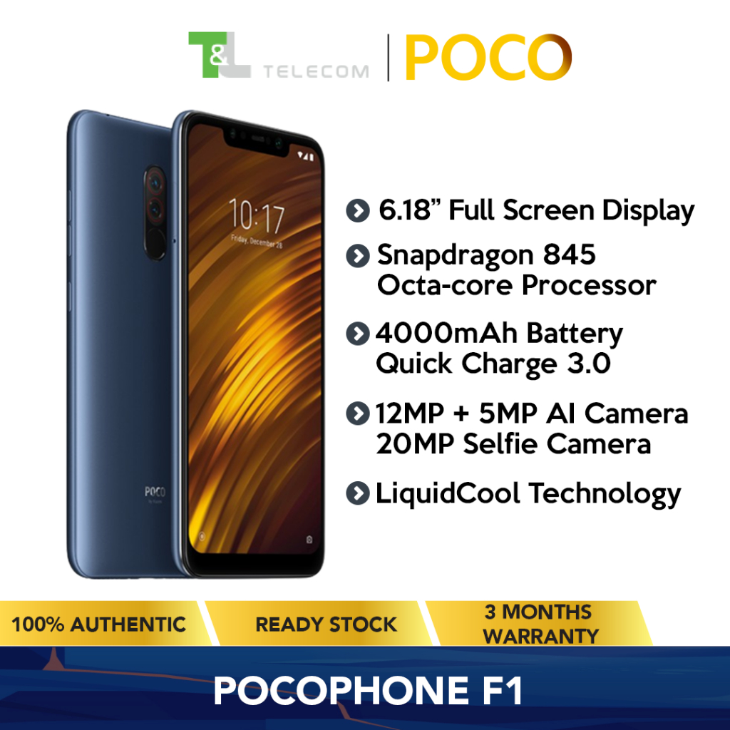 [CLEARANCE] Xiaomi Pocophone F1 Dual Sim 128GB LTE (Steel Blue) [3 ...