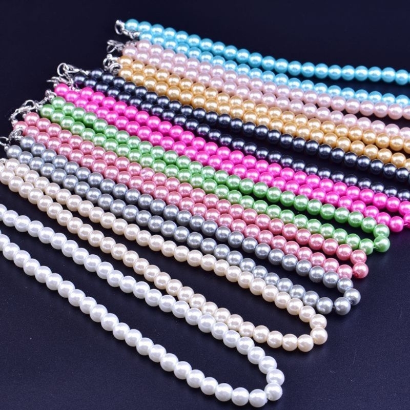 LZ Rantai Manik Kanak-kanak 40 cm Rantai Budak Pendek Choker Beads Fake ...
