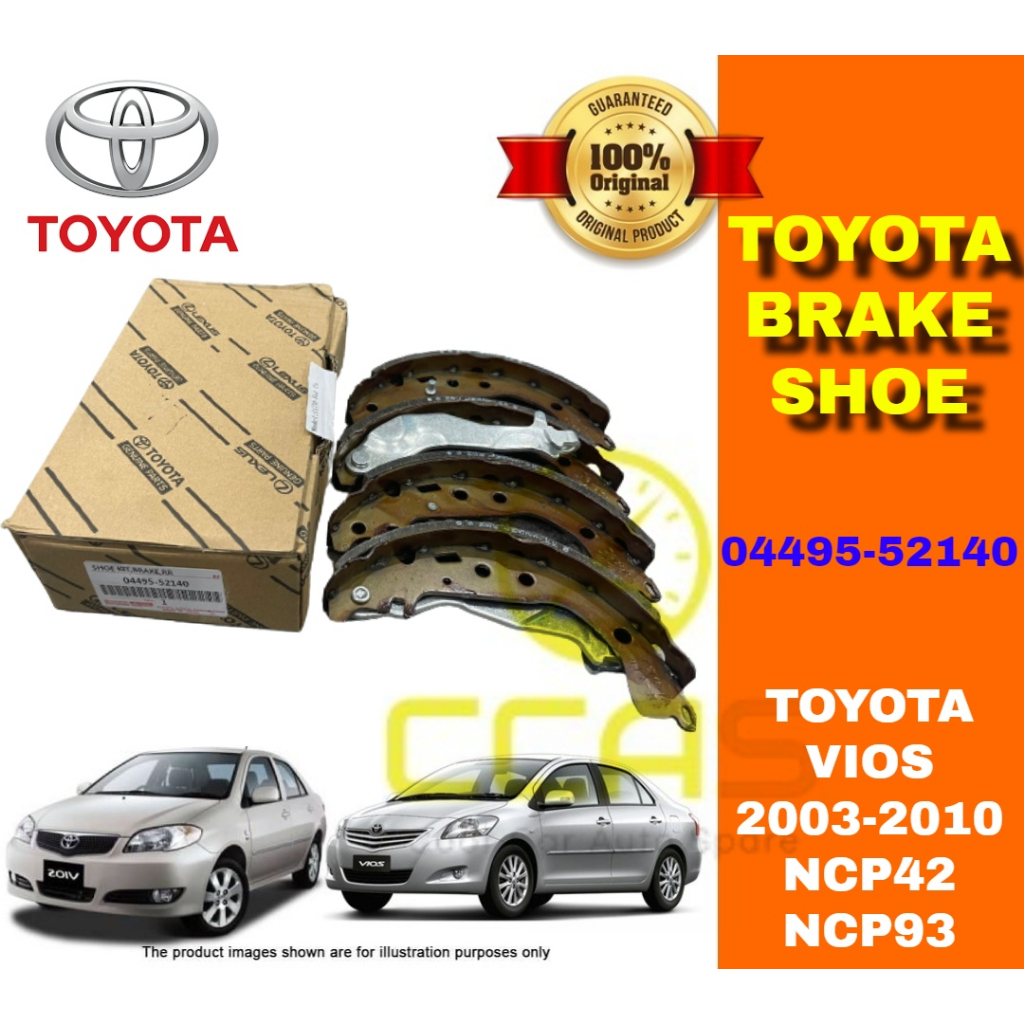100% ORIGINAL TOYOTA VIOS NCP42, NCP93 & NCP150 BRAKE SHOE 04495-52140 ...
