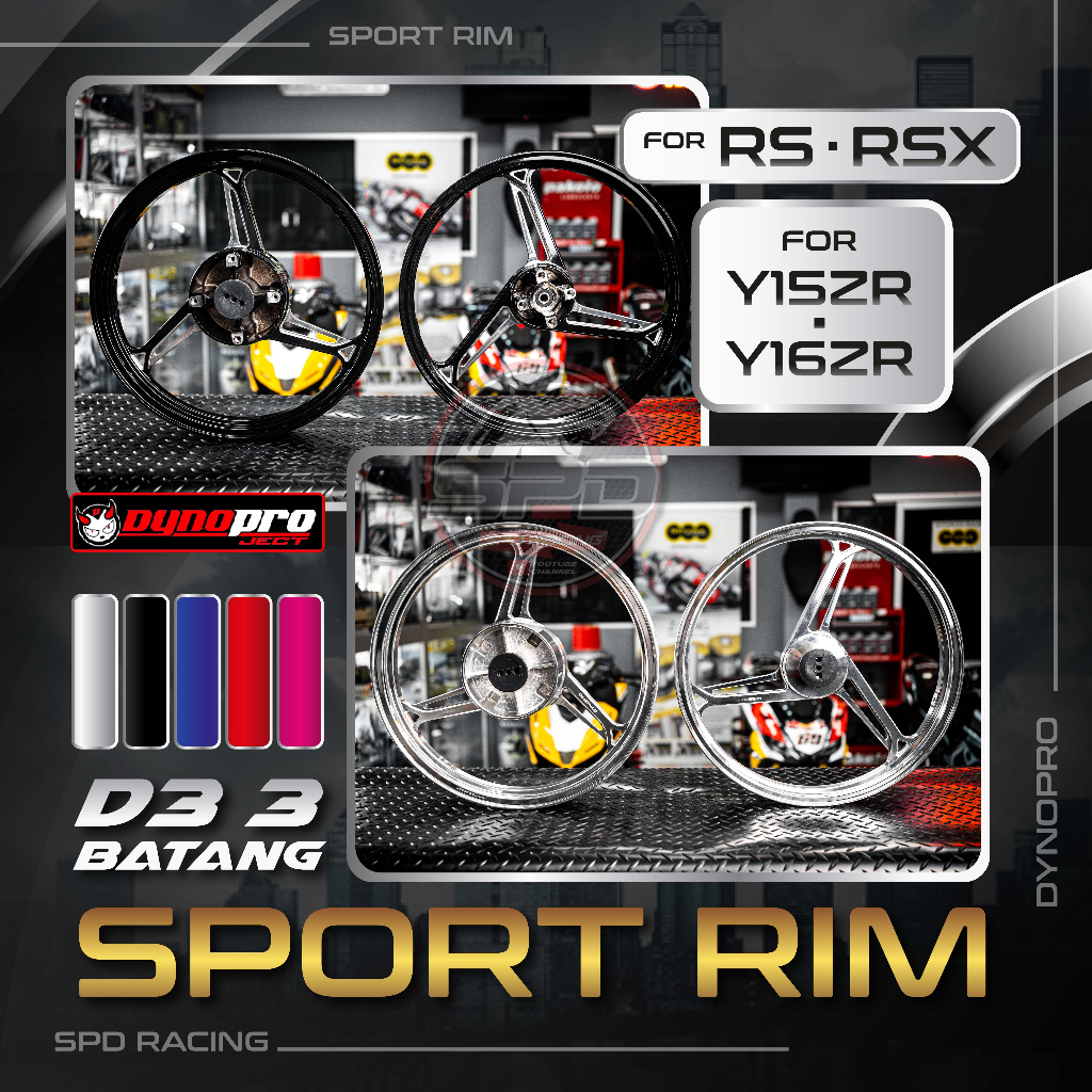 RS150 / RSX 150 / Y15 /Y15ZR /Y16 /Y16ZR | Sport Rim DYNOPRO D3 3 Batang | Shopee Malaysia