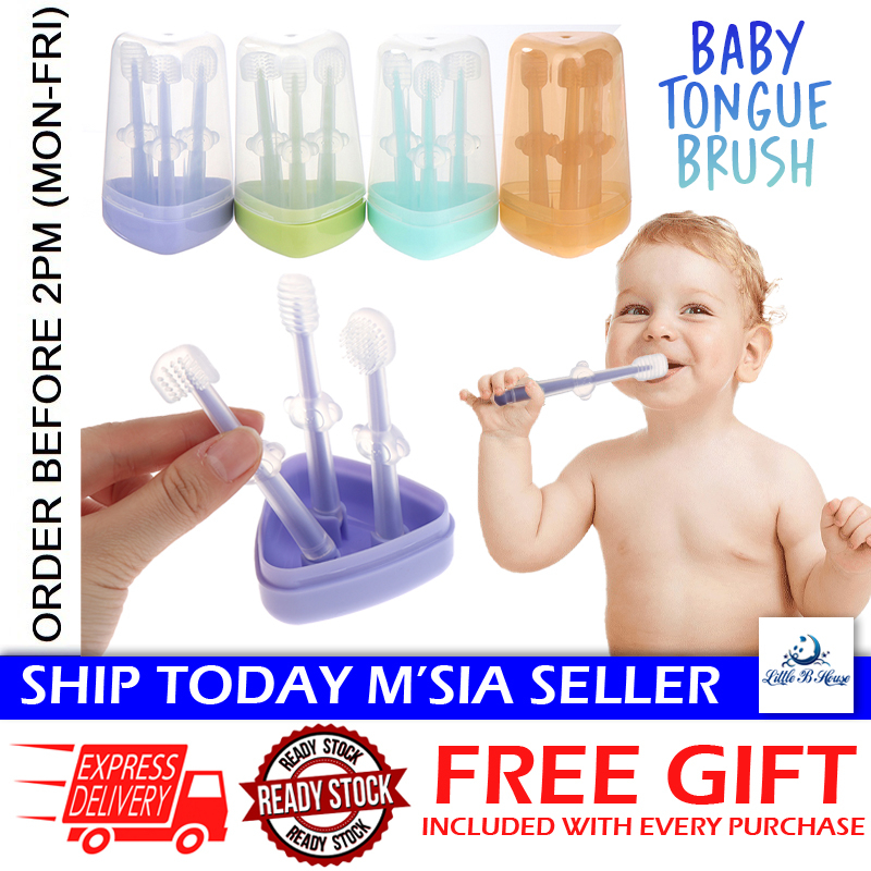 [Little B House] Infant Toothbrush Combination Set 3 Pcs Silicone ...