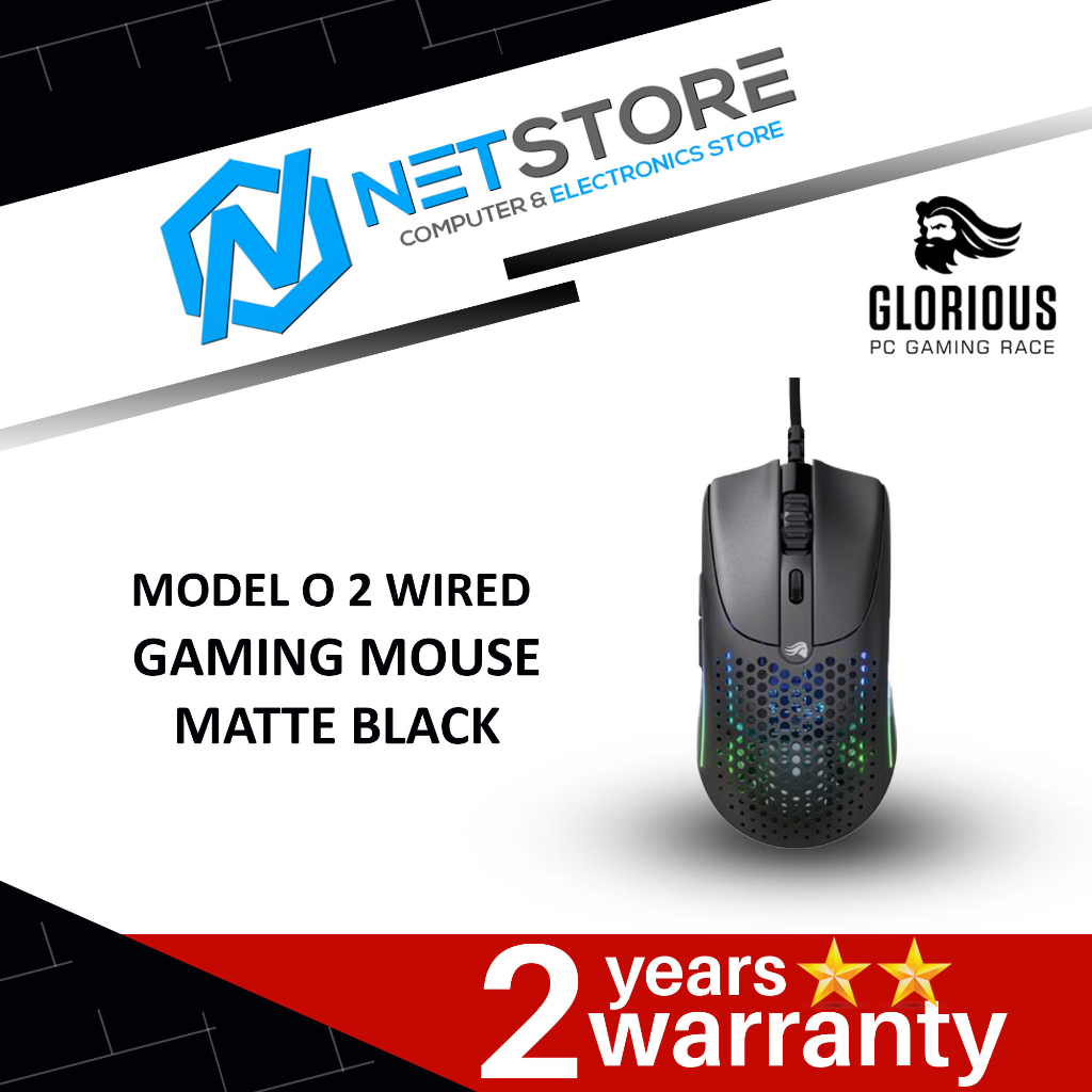 GLORIOUS MODEL O 2 WIRED GAMING MOUSE MATTE - BLACK - GLO-MS-OV2-MB ...