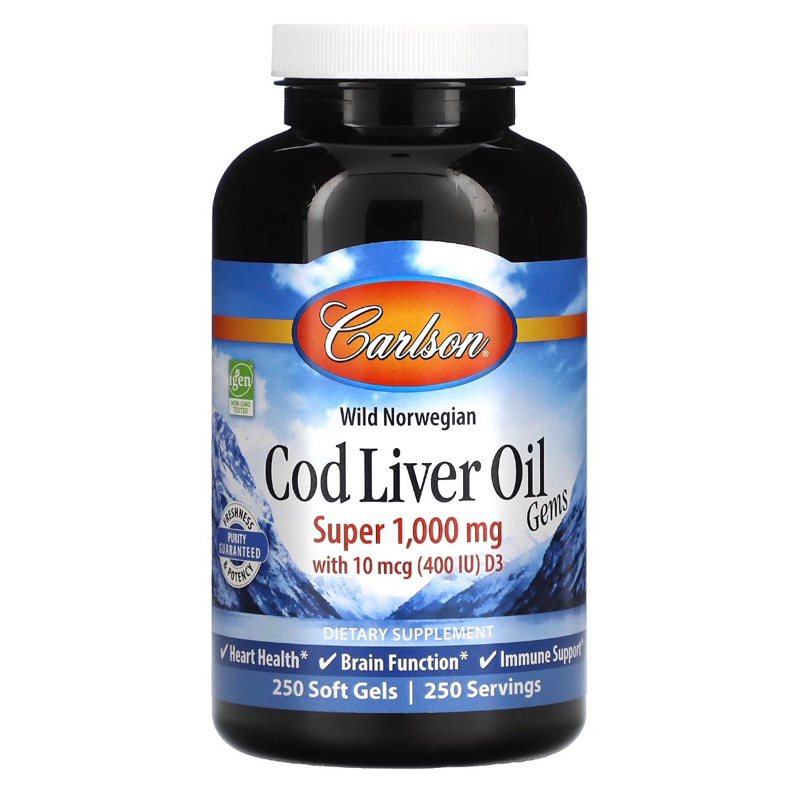 Wild Norwegian, Cod Liver Oil Gems 1000mg, 250Softgels | Shopee Malaysia