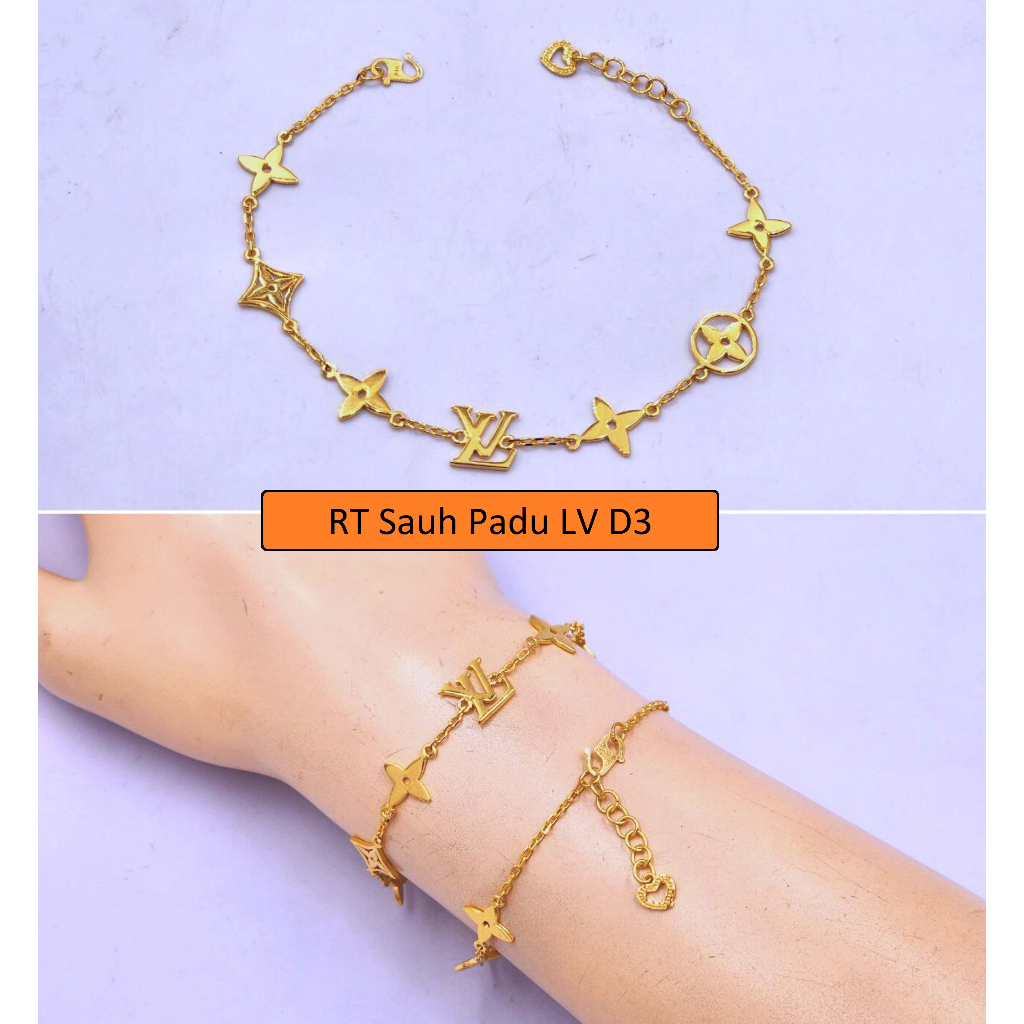 RANTAI TANGAN SAUH PADU EL VE DESIGN EMAS 916 ORIGINAL BRACELET ...