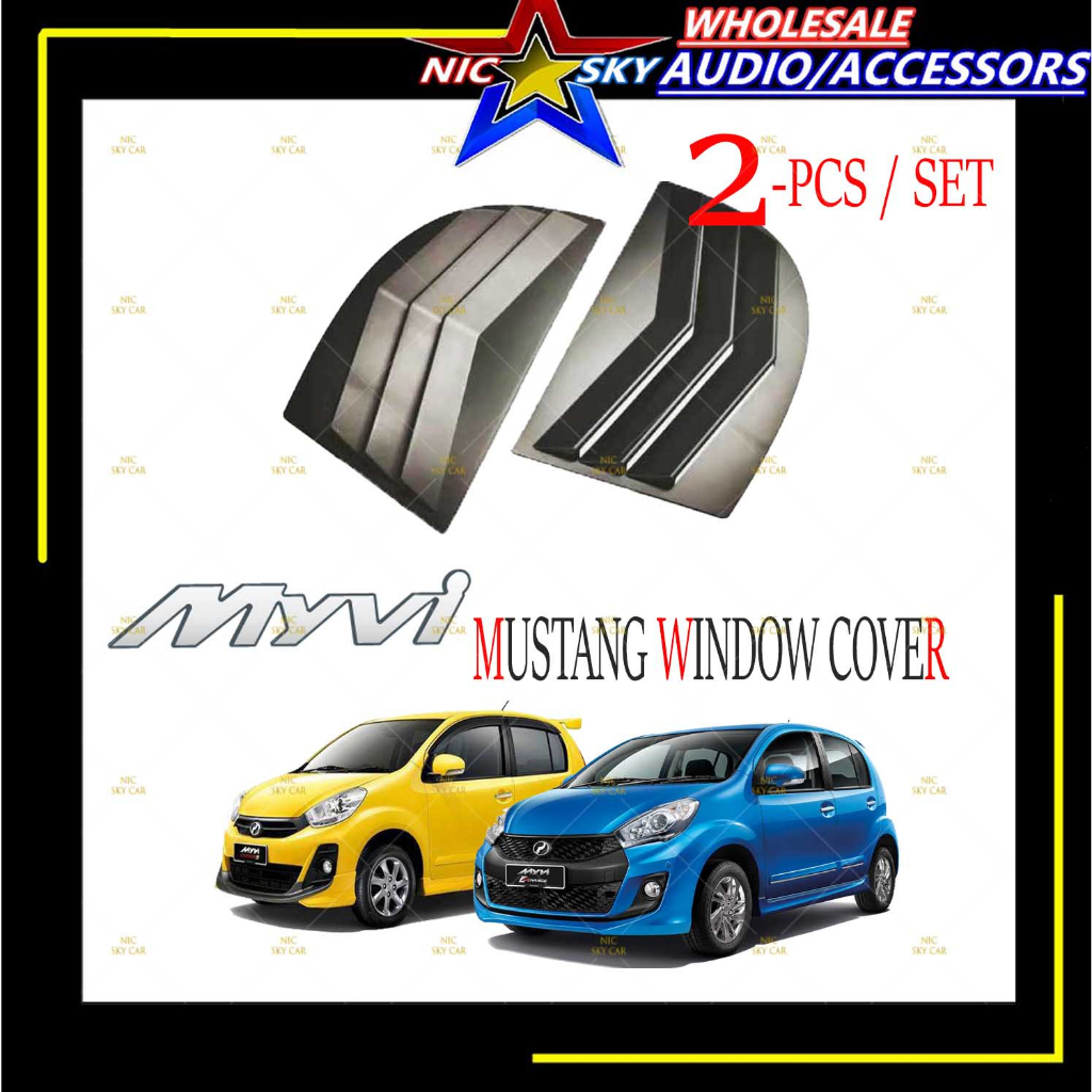 Myvi Car Rear Side High Quality Mustang Cover 3D Shark Window Triangle ...