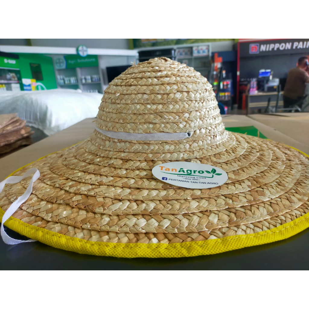 Grass straw farmer hat cap / Topi Rumput Jerami Petani / Topi Kebun ...