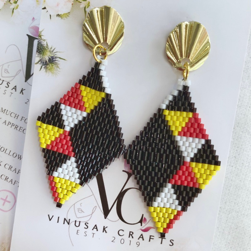 Vinusak Crafts | Handmade Beaded Earrings | Borneo Crafts | Sabah ...