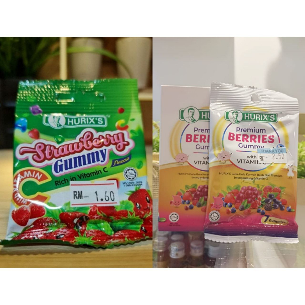 1）HURIX'S STRAWBERRY GUMMY (WITH VITAMIN C)好力草莓软糖 2）HURIX'S PREMIUM ...