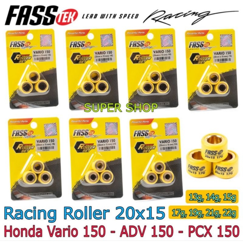 🔥ORIGINAL🔥 FASSTEK Super Racing Roller 20x15 (13g - 22g) Honda Vario ...