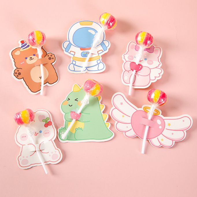10pcs Lollipop Card Doorgift Cardboard Kid Lolly Pop Candy Holder ...