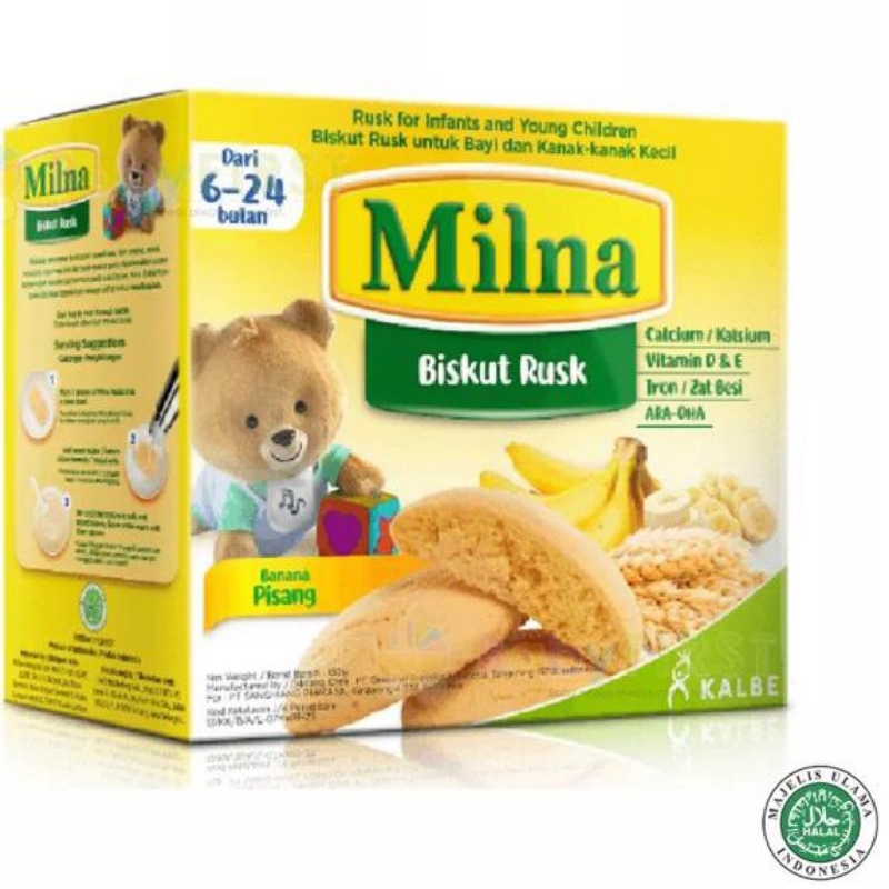 MILNA BABY BISCUIT RUSKS 130G/260g FOR 6-24Bulan (APPLE/ ORIGINAL ...