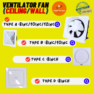 🔥SIRIM APPROVE🔥HOT ITEM 🔥Wall / Ceiling Exhaust Fan 6" / 8" / 10" / 12 ...