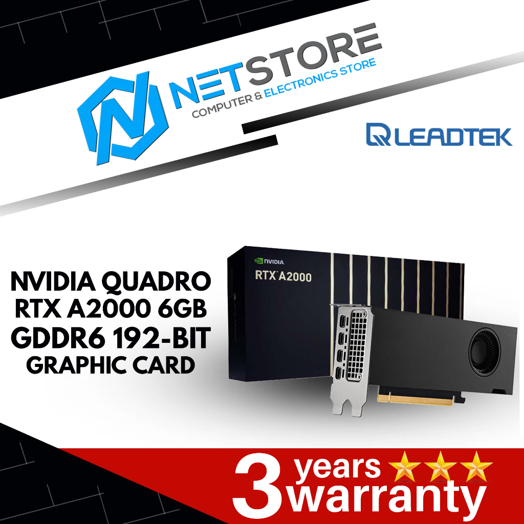 LEADTEK NVIDIA QUADRO RTX A2000 6GB GDDR6 192-BIT GRAPHIC CARD - LT ...