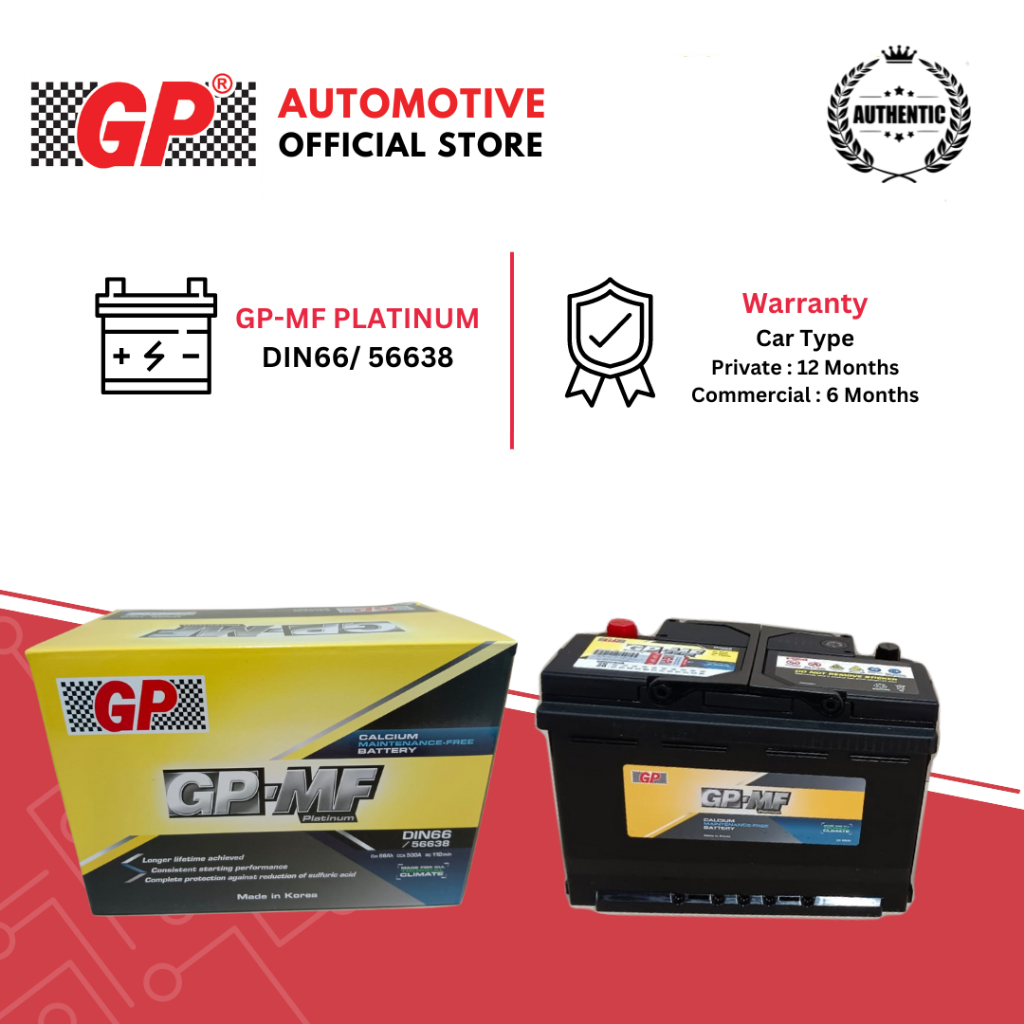 GP-MF Platinum DIN66 56638 Maintenance-Free Car Battery | Shopee Malaysia