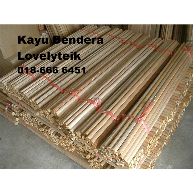 (5 pcs/pack) 7ft Kayu Bendera Kibarkan Jalur Kegemilangan Natural Hard ...