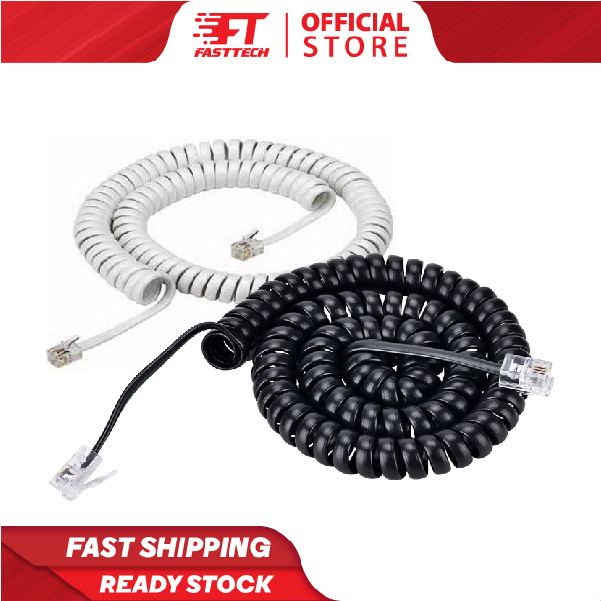 RJ9 Telephone Coiled Curly Cord with Universal Compatible for All ...