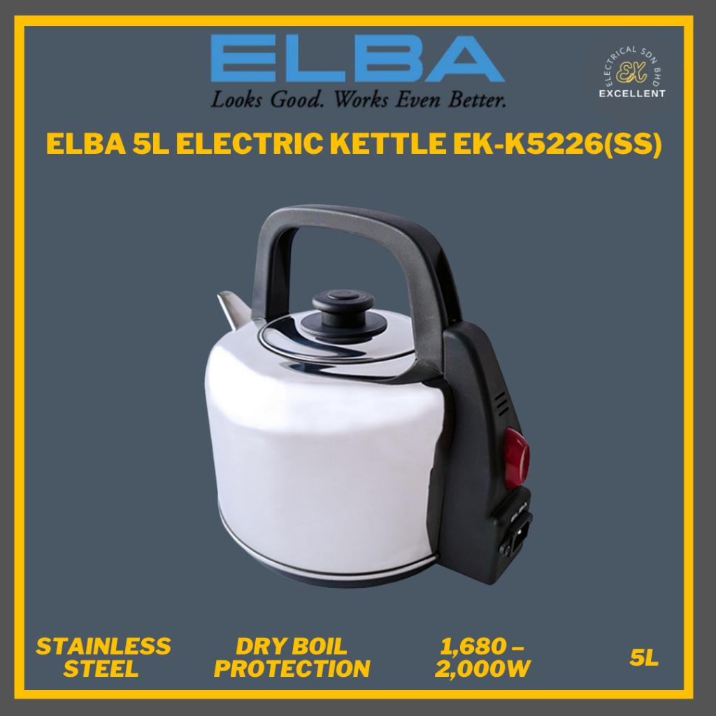 Elba 5L Electric Kettle EK-K5226(SS) - Concealed Heating Element ...