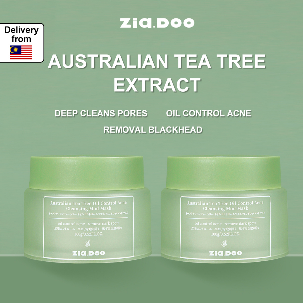ZIA.DOO Australian Tea Tree Oil Control Acne Cleaning Mud Mask Remove ...