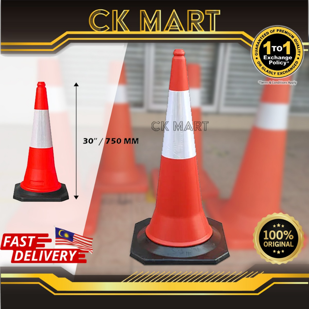🚨30" PVC Reflective Signal Warning Safety Cone/ Double Reflective Line ...