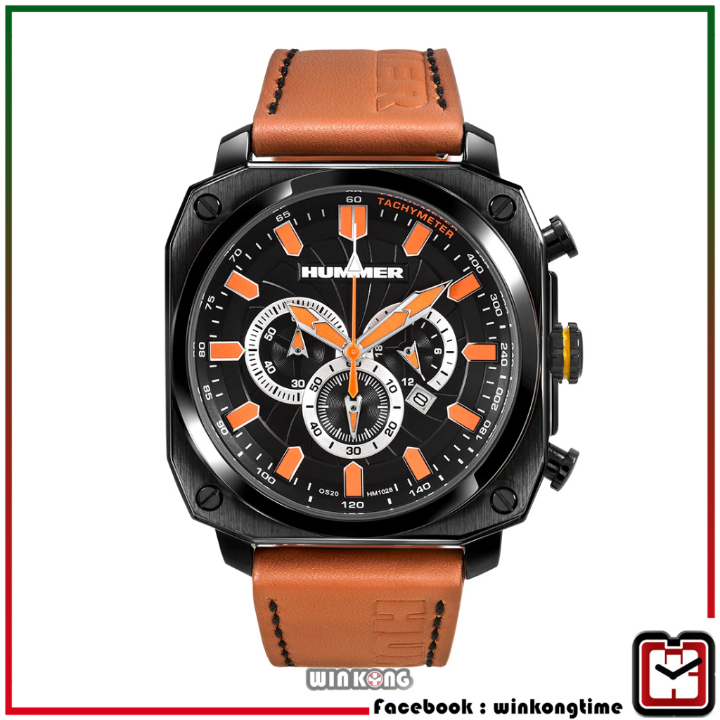 HUMMER CHRONOGRAPH Watch HM1028 BLACK X BROWN [1 Years International ...